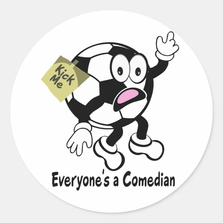 Soccer Dude Kick Me Classic Round Sticker | Zazzle