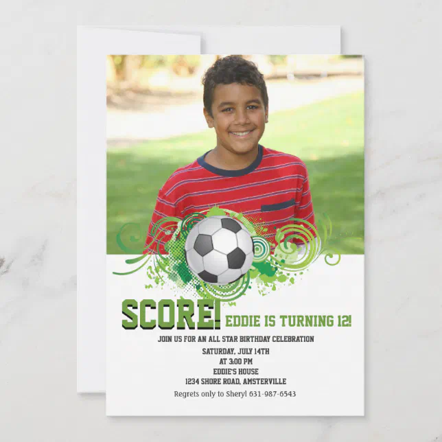 Soccer Fan Photo Invitation | Zazzle