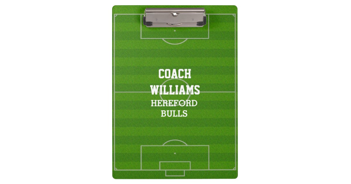 Soccer Field Football Pitch Personalized Clipboard | Zazzle