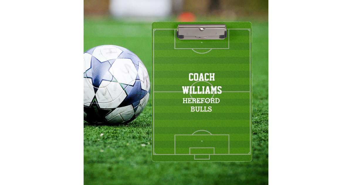 Soccer Field Football Pitch Personalized Clipboard | Zazzle