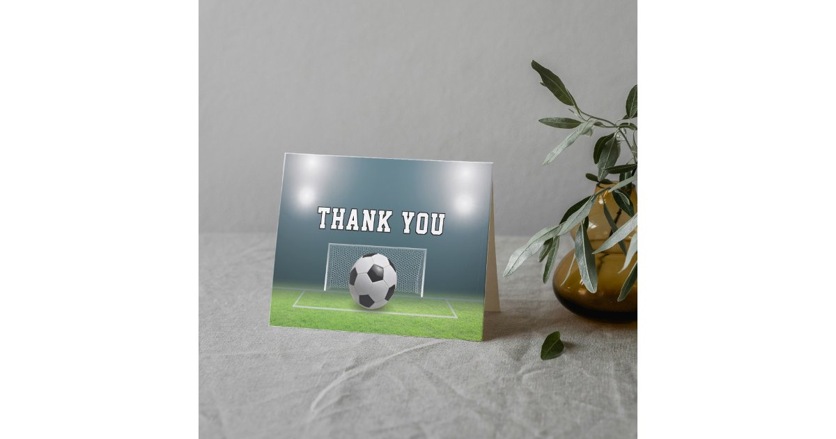 Soccer Field Football Sports Thank You Card | Zazzle