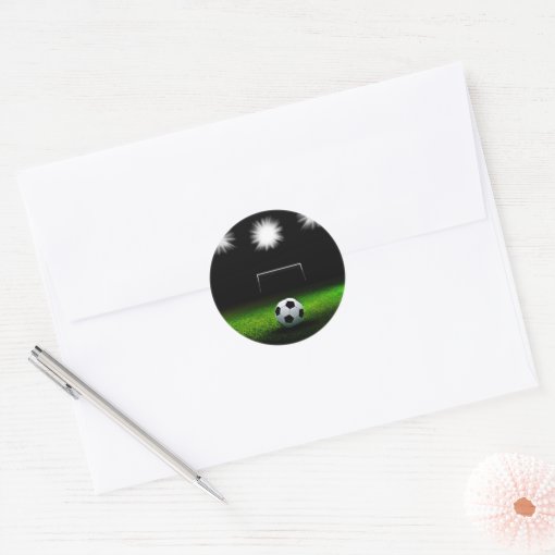 Soccer field with Ball Classic Round Sticker | Zazzle