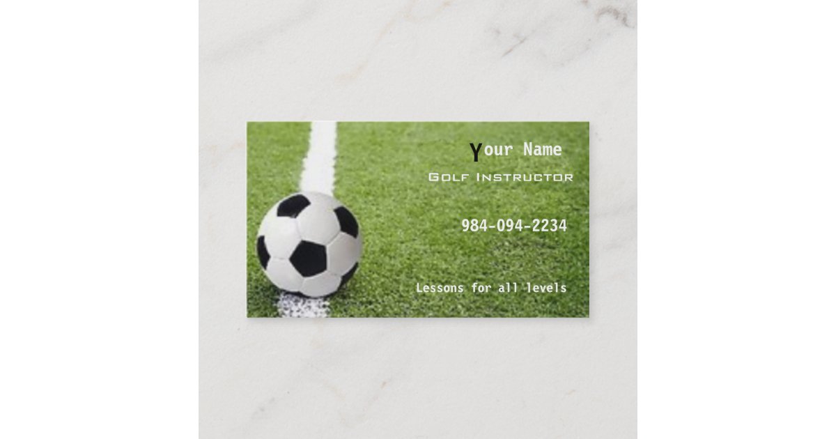 Soccer football business card | Zazzle