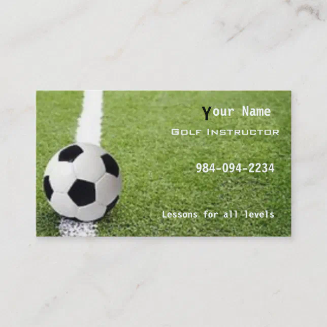 Soccer football business card | Zazzle