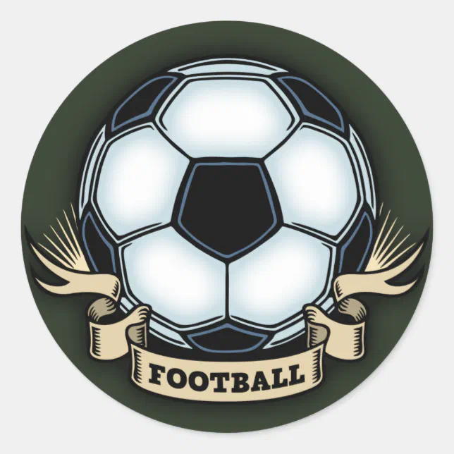 Soccer Football Classic Round Sticker | Zazzle