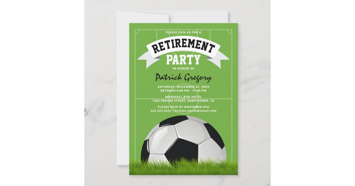 Soccer Football Coach Retirement Party Invitation | Zazzle