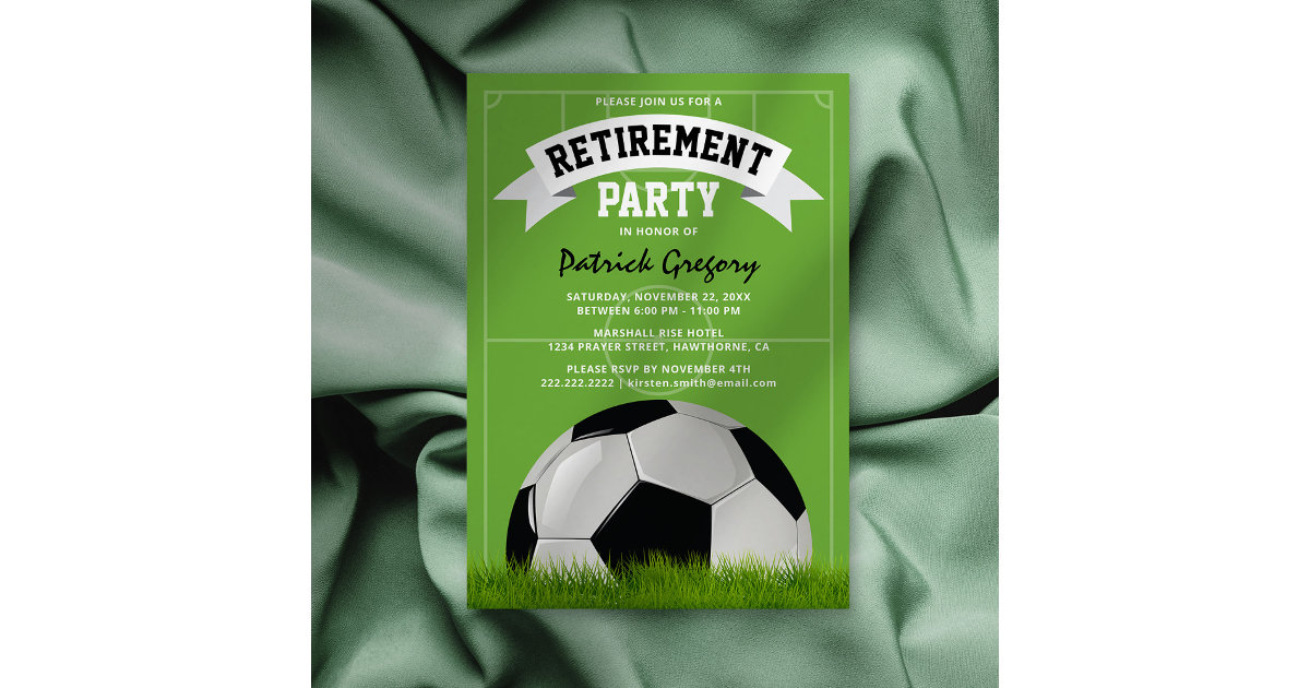 Soccer Football Coach Retirement Party Invitation | Zazzle