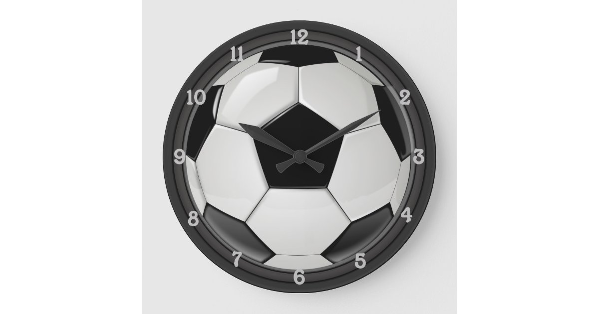 Soccer (Football) Large Clock | Zazzle