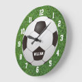 Soccer Football Personalized Name Large Clock | Zazzle
