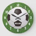 Soccer Football Personalized Name Large Clock | Zazzle