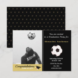 Soccer Football player graduation Photo party | Zazzle