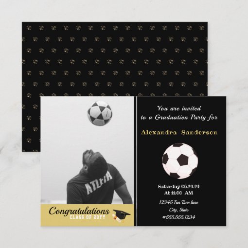 Soccer Football player graduation Photo party | Zazzle
