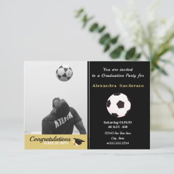 Soccer Football player graduation Photo party | Zazzle
