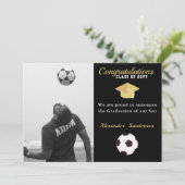 Soccer Football player graduation Photo party Announcement | Zazzle
