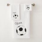 Sports soccer ball themed bathroom towel set | Zazzle.com