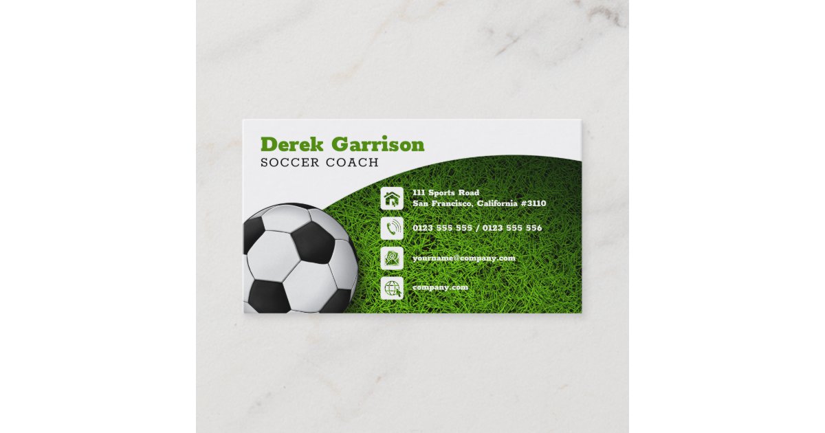 Soccer | Football Sports Coach Business Card | Zazzle