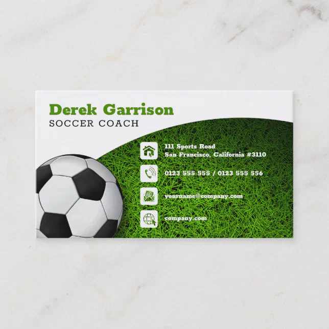 Soccer | Football Sports Coach Business Card | Zazzle