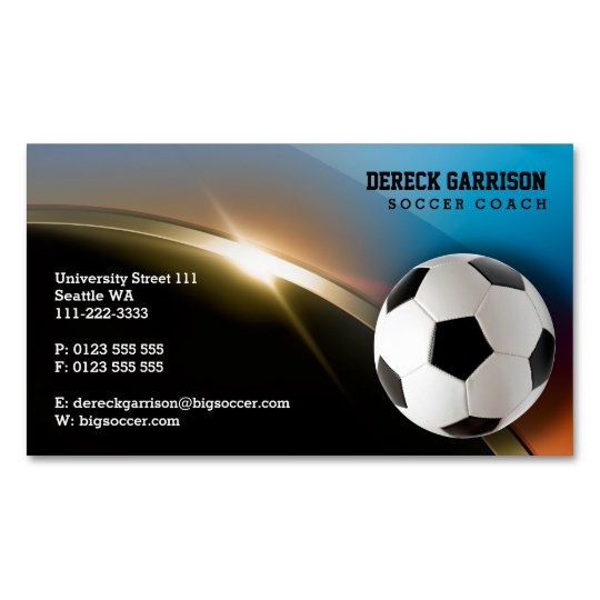 Soccer | Football Sports Coach Business Card Magnet | Zazzle.com