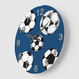 Soccer football time large clock | Zazzle