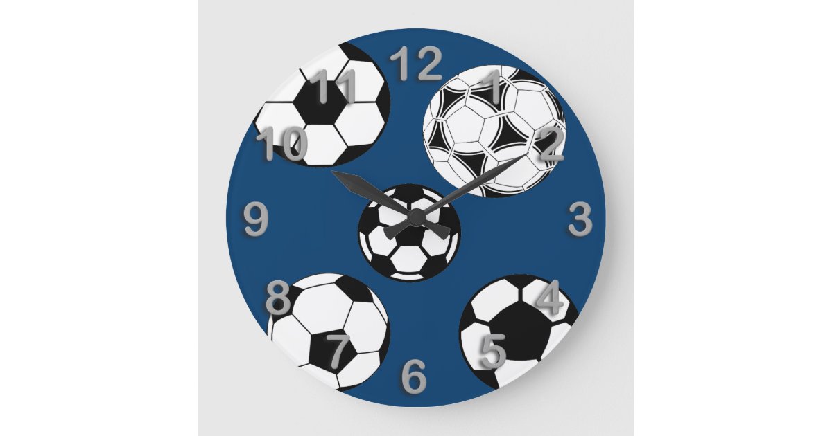 Soccer football time large clock | Zazzle