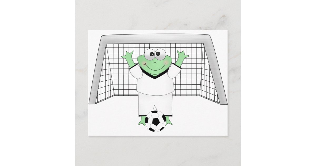 Soccer Frog with Goldie Postcard | Zazzle