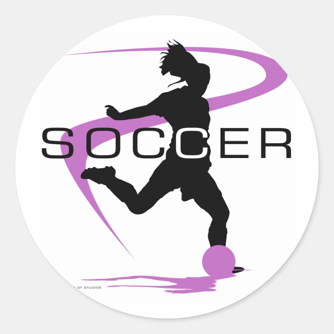Soccer - Girls - Pink Classic Round Sticker | Zazzle