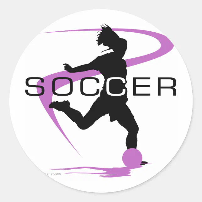 Soccer - Girls - Pink Classic Round Sticker | Zazzle