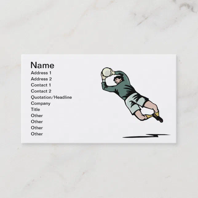 Soccer Goalie Business Card | Zazzle