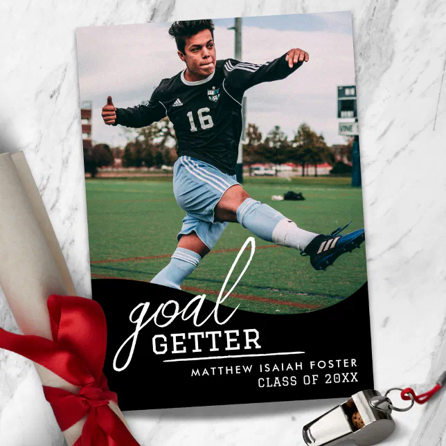 Soccer Graduation Announcement Invitation | Zazzle