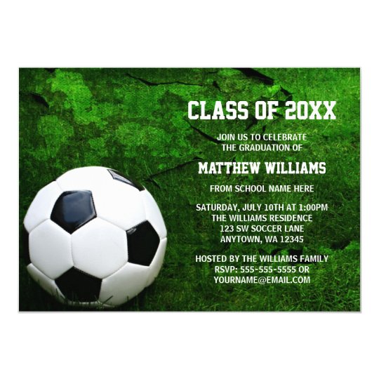 Soccer Graduation Party Announcement Invitations | Zazzle.com
