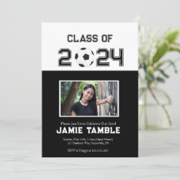 Soccer Graduation Party Invitation Class Of | Zazzle