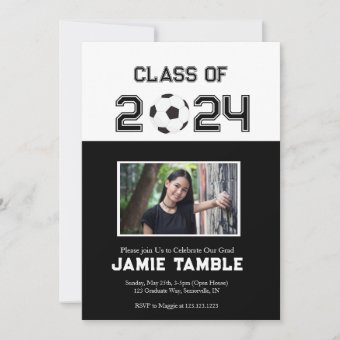 Soccer Graduation Party Invitation Class Of | Zazzle
