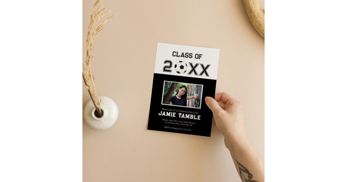 Soccer Graduation Party Invitation Class Of | Zazzle