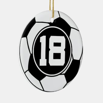 Soccer Jersey Number 18 Gift Idea Ceramic Ornament | Zazzle