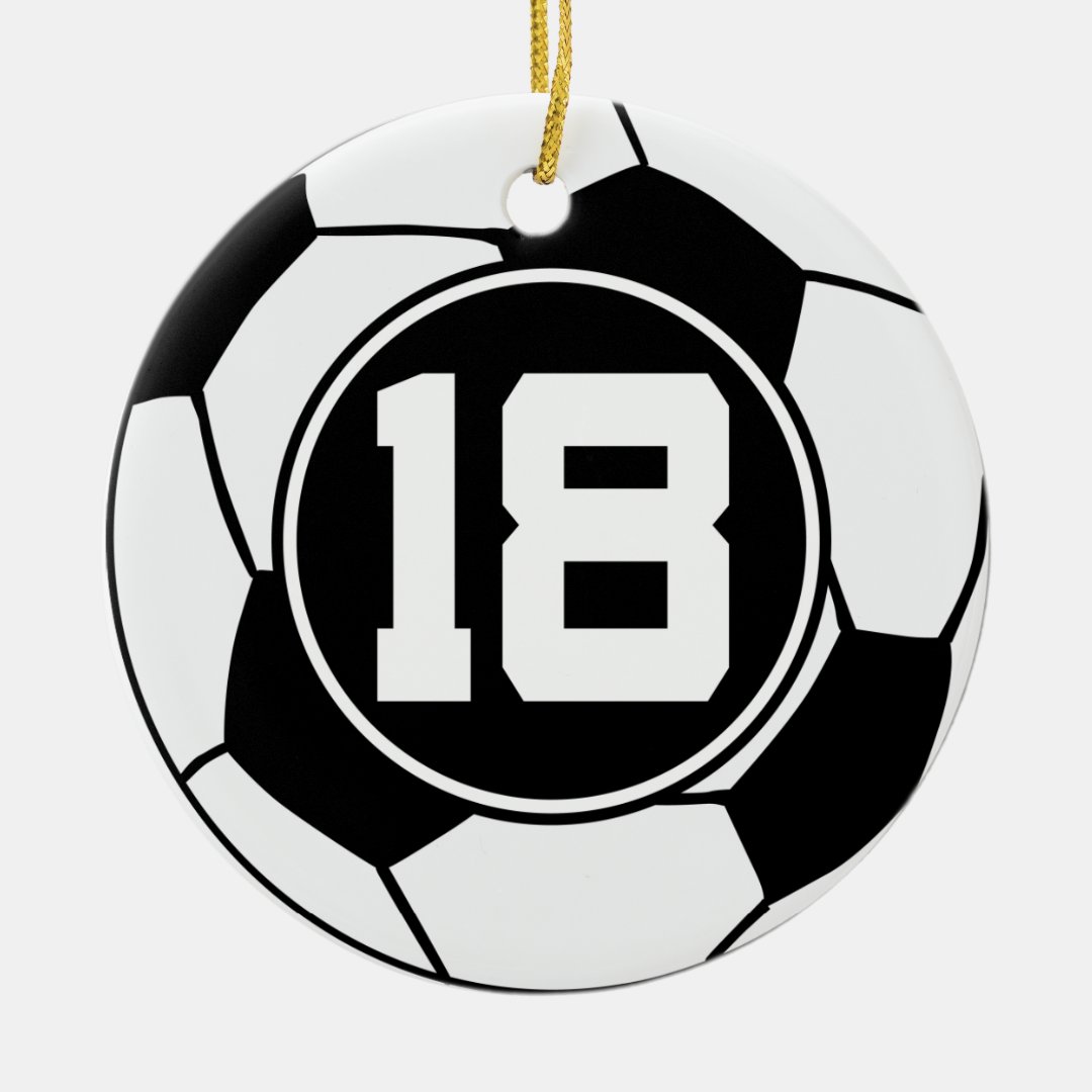 Soccer Jersey Number 18 Gift Idea Ceramic Ornament | Zazzle