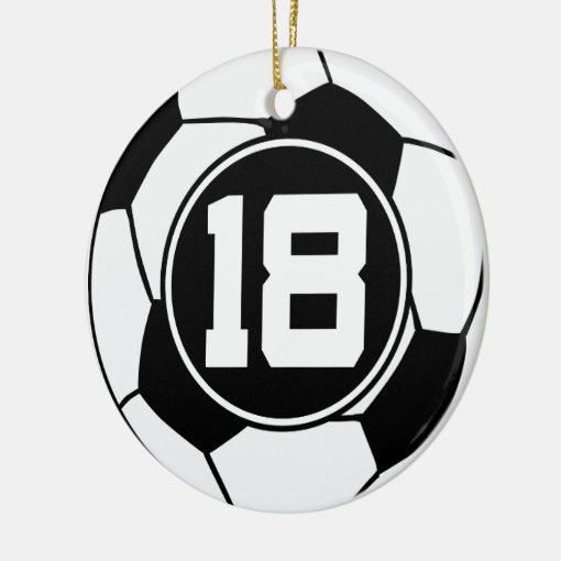 Soccer Jersey Number 18 Gift Idea Ceramic Ornament | Zazzle