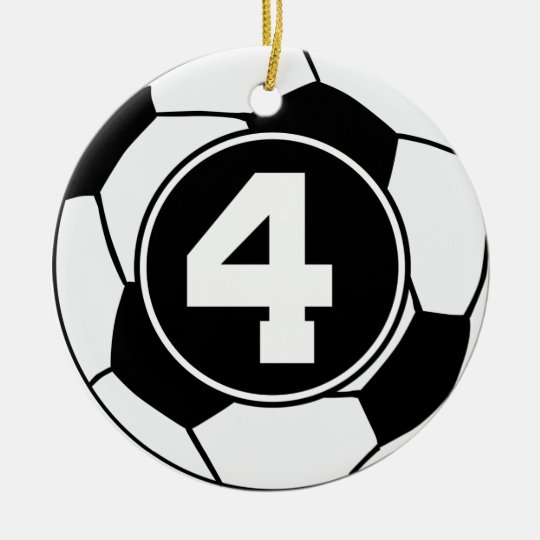 Soccer Jersey Number 4 Gift Idea Ceramic Ornament | Zazzle.com