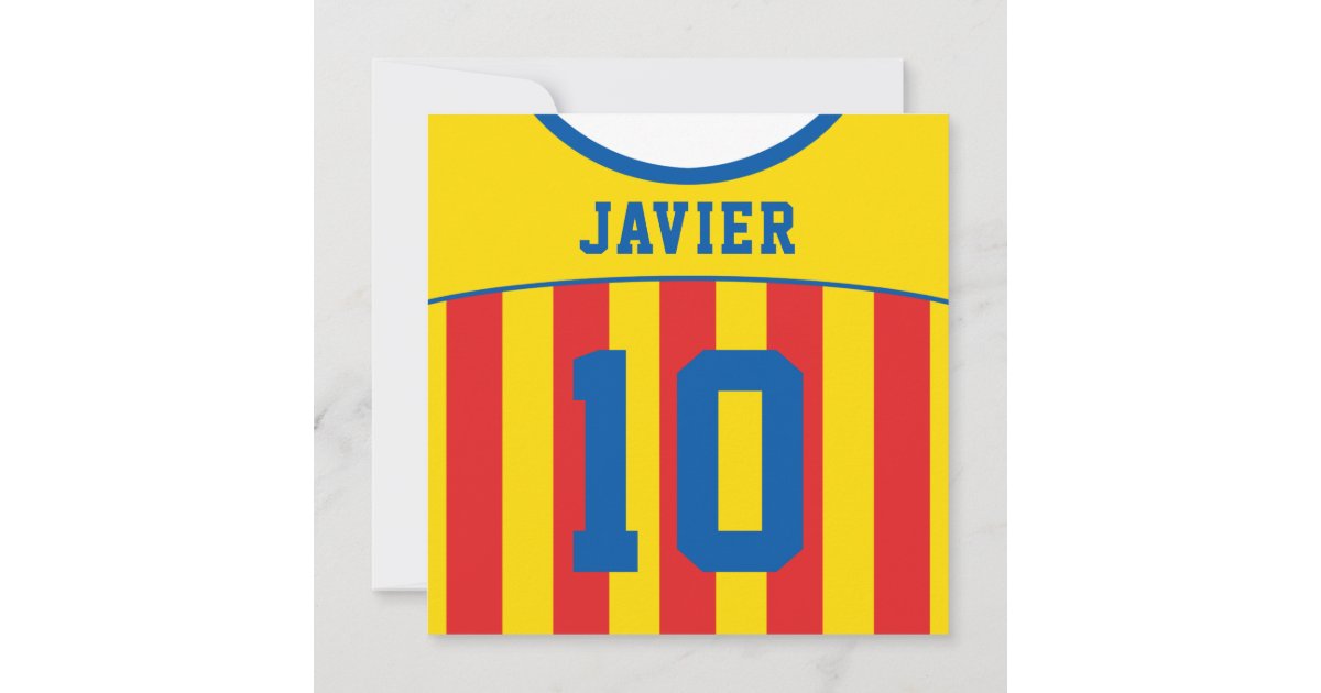 Soccer Jersey Themed Party Invites Template | Zazzle