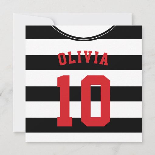Soccer Jersey Themed Party Invites Template, Black | Zazzle