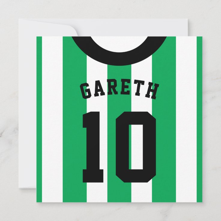 Soccer Jersey Themed Party Invites Template, Green | Zazzle