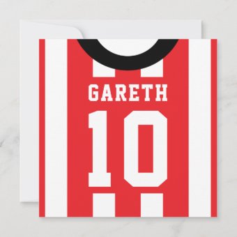 Soccer Jersey Themed Party Invites Template, Red | Zazzle
