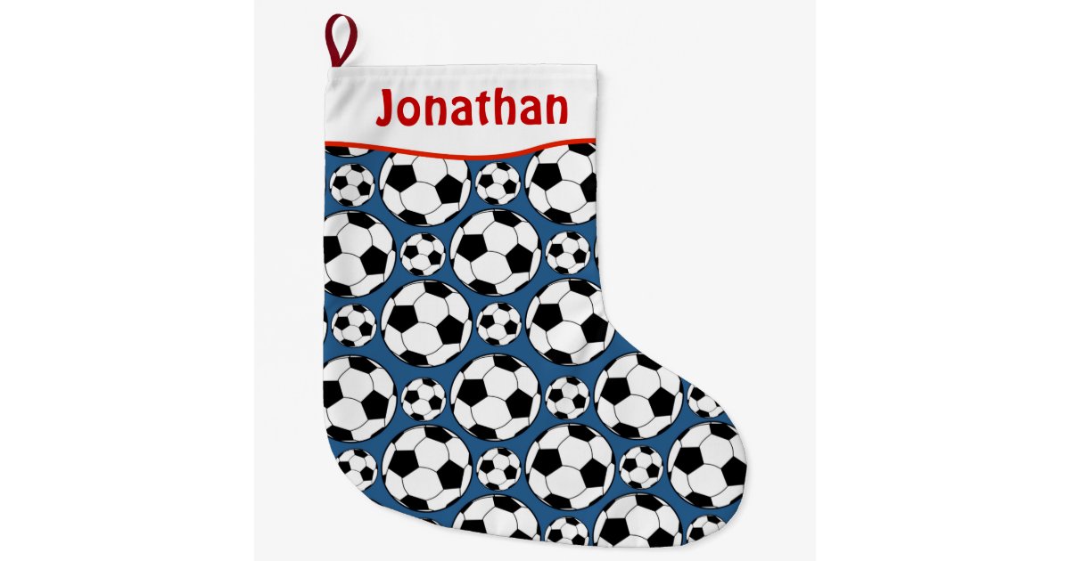 Soccer Large Christmas Stocking | Zazzle