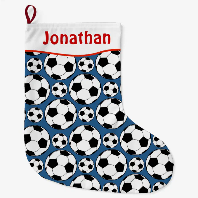 Soccer Large Christmas Stocking | Zazzle