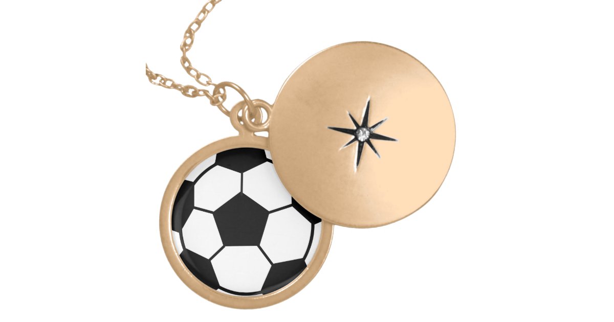 Soccer Locket Necklace for Girls | Zazzle