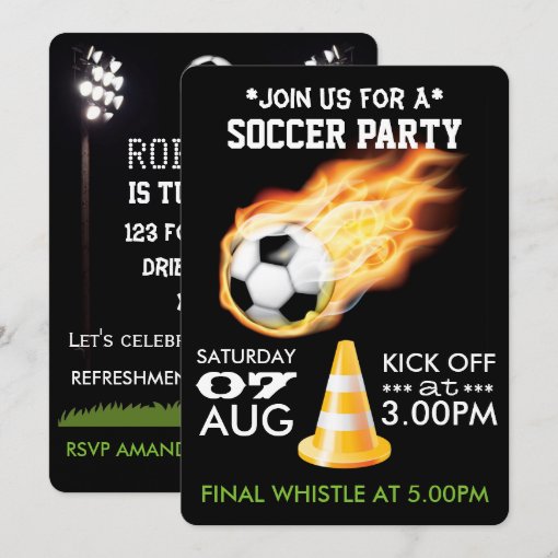 Soccer or Football Party Invitation | Zazzle