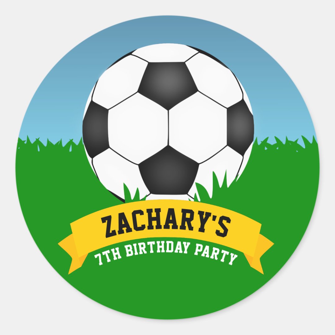 Soccer Party Classic Round Sticker | Zazzle