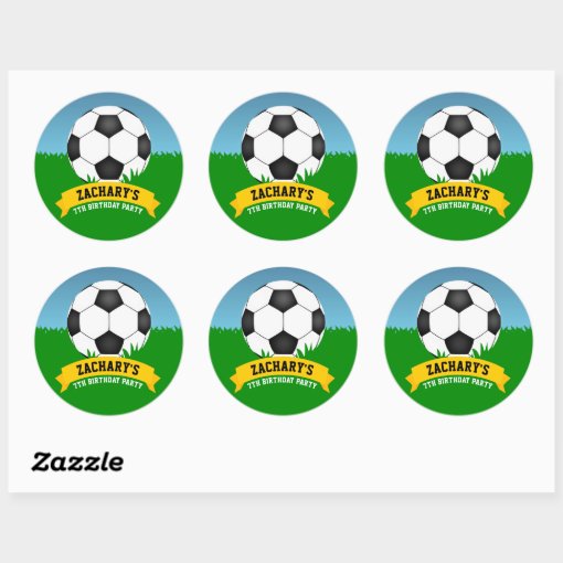 Soccer Party Classic Round Sticker | Zazzle