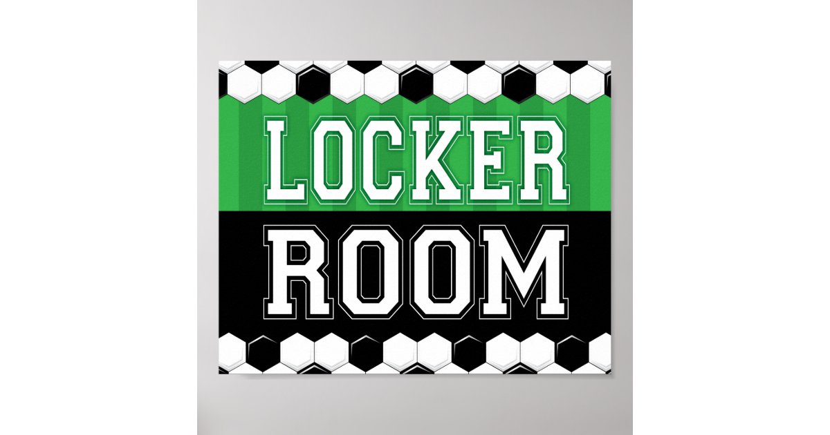 Soccer Party LOCKER ROOM Sign Print | Zazzle