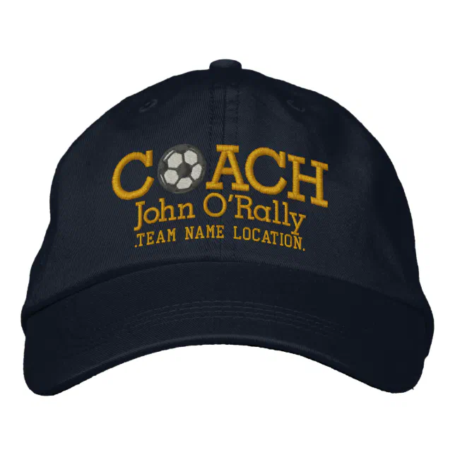 Soccer Personalize Coach Hat Name Team | Zazzle