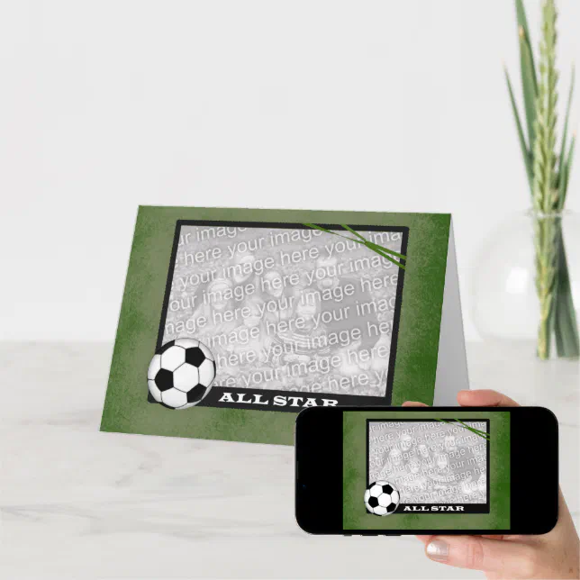Soccer Photo Frame Card | Zazzle